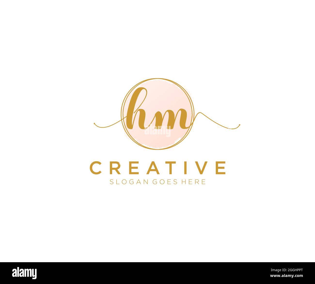 HM Feminine logo beauty monogram and elegant logo design, handwriting ...
