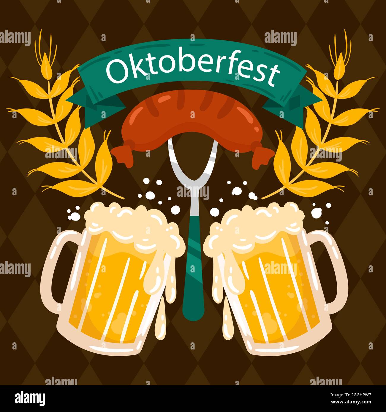 Hand drawn oktoberfest illustration Vector illustration Stock Vector ...