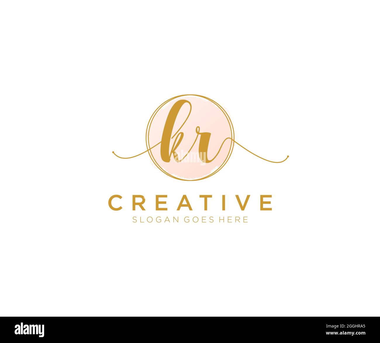 KR Feminine logo beauty monogram and elegant logo design, handwriting logo of initial signature ...