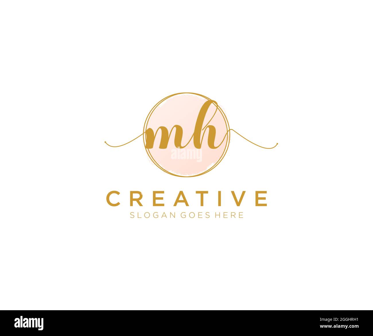 MH Feminine logo beauty monogram and elegant logo design, handwriting ...