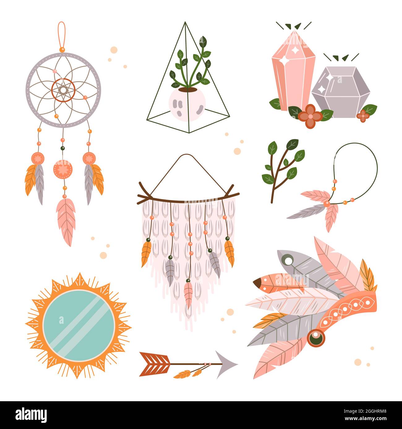 Boho element set Vector illustration Stock Vector Image & Art - Alamy