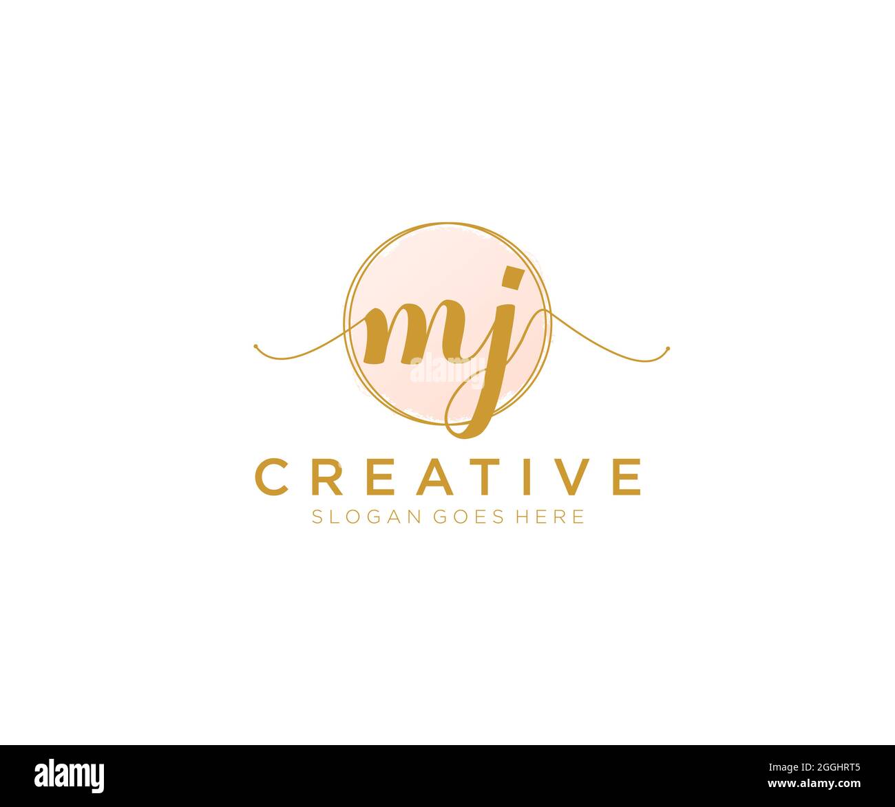 MJ Feminine logo beauty monogram and elegant logo design, handwriting ...