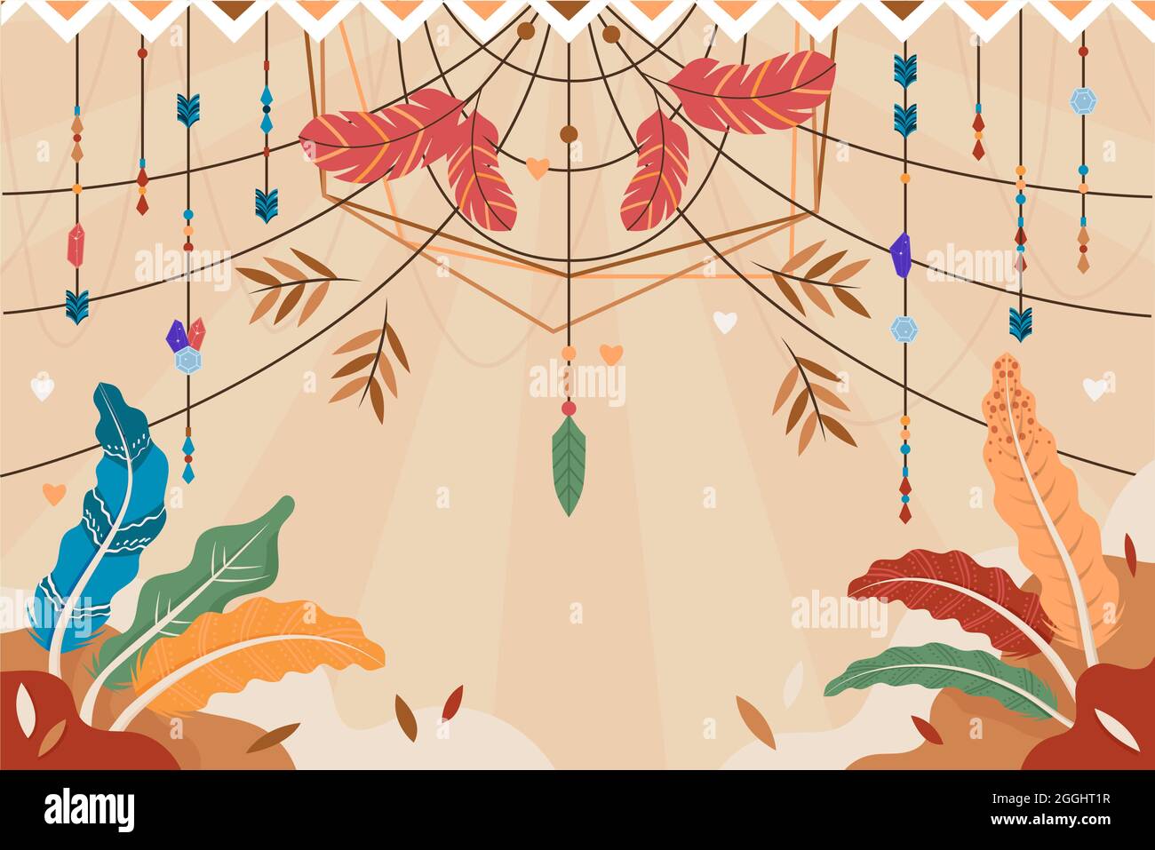 Flat boho style background Vector illustration Stock Vector Image & Art ...