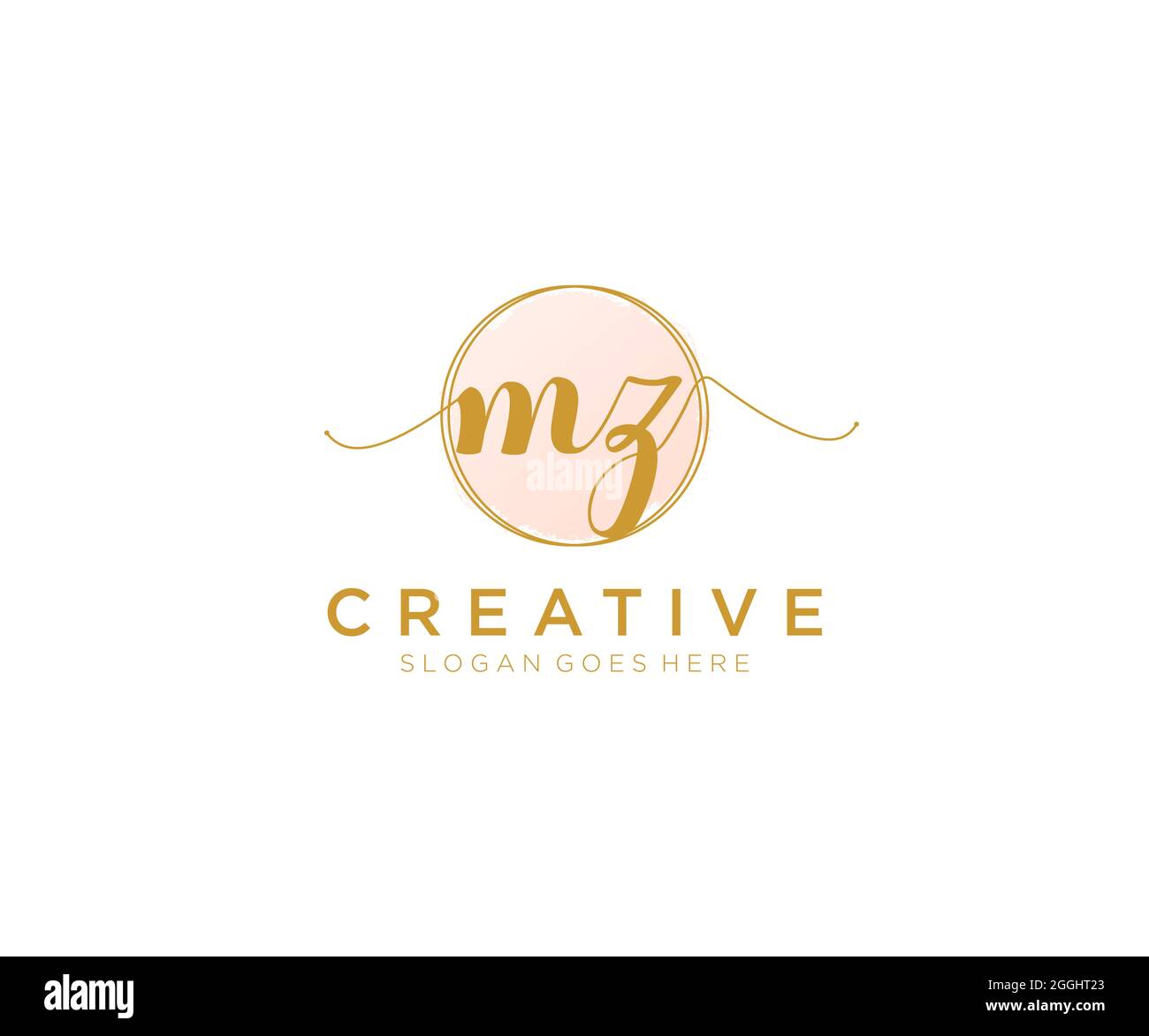 MZ Feminine logo beauty monogram and elegant logo design, handwriting ...