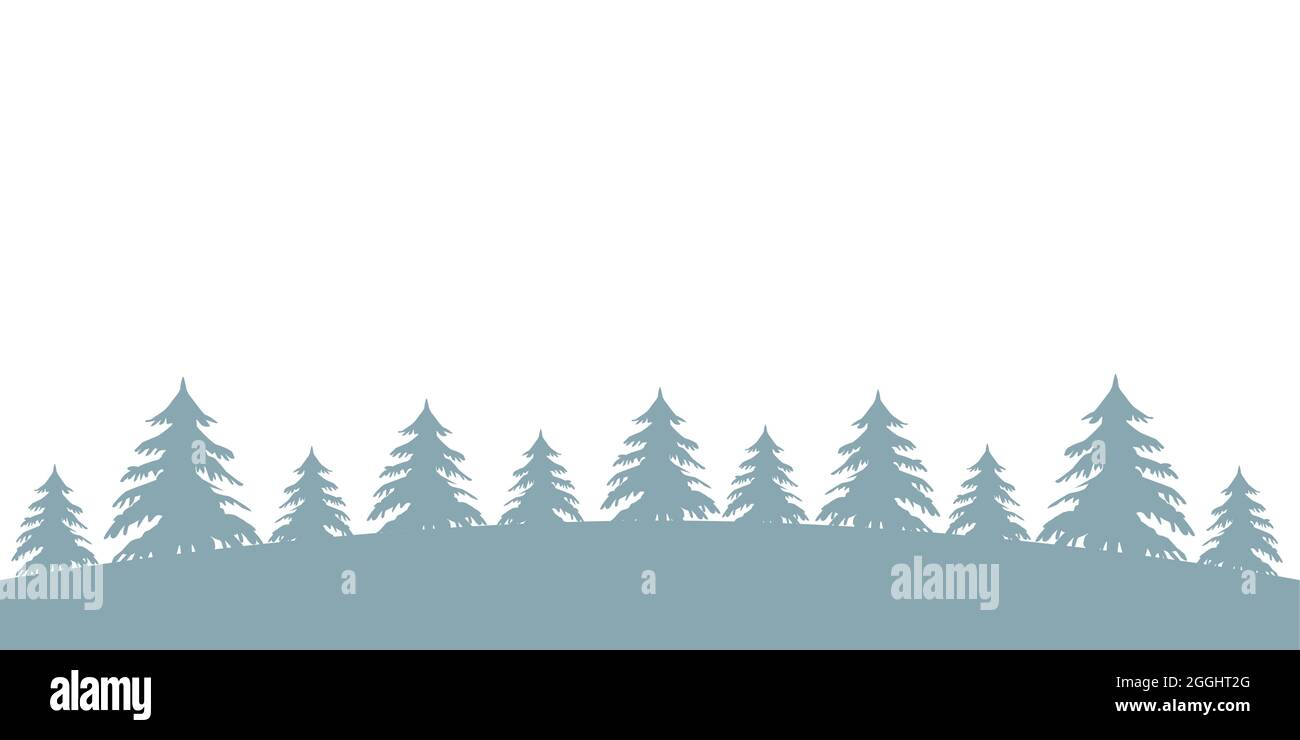 blue winter landscape fir border with snow Stock Vector Image & Art - Alamy