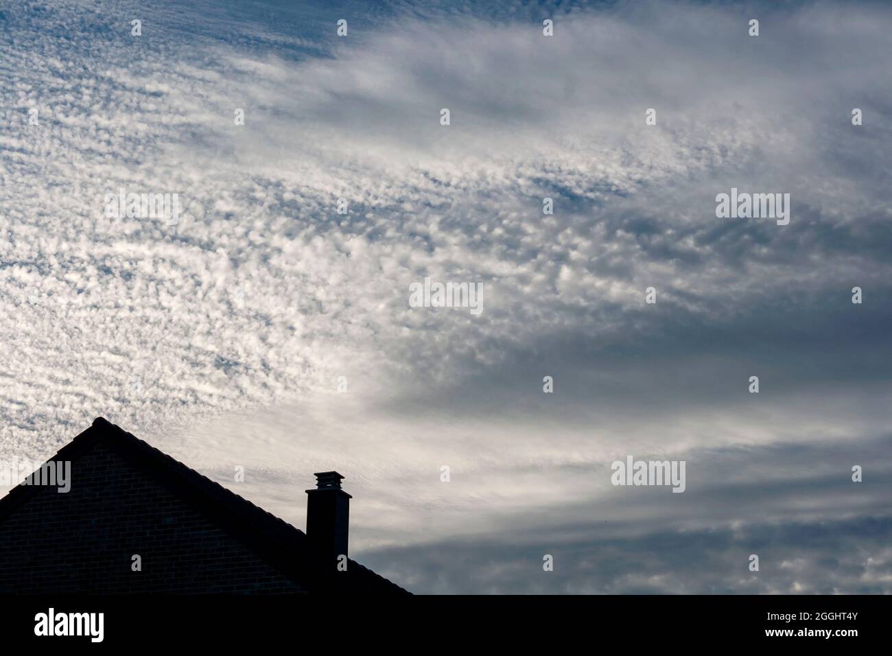 Cirrocumulus white clouds patches on blue sky, Cirrocumulus ...