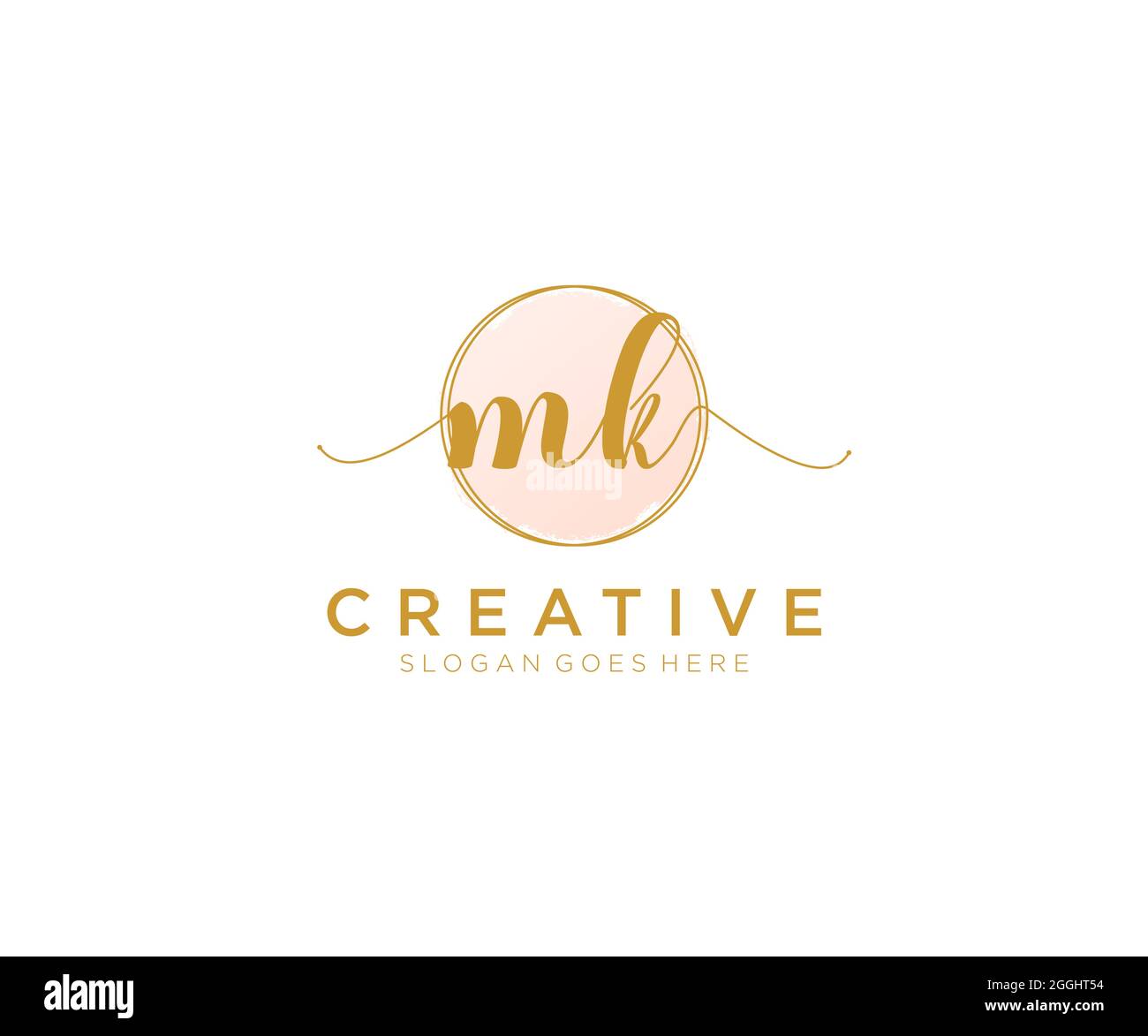 MK Feminine logo beauty monogram and elegant logo design, handwriting logo of initial signature ...