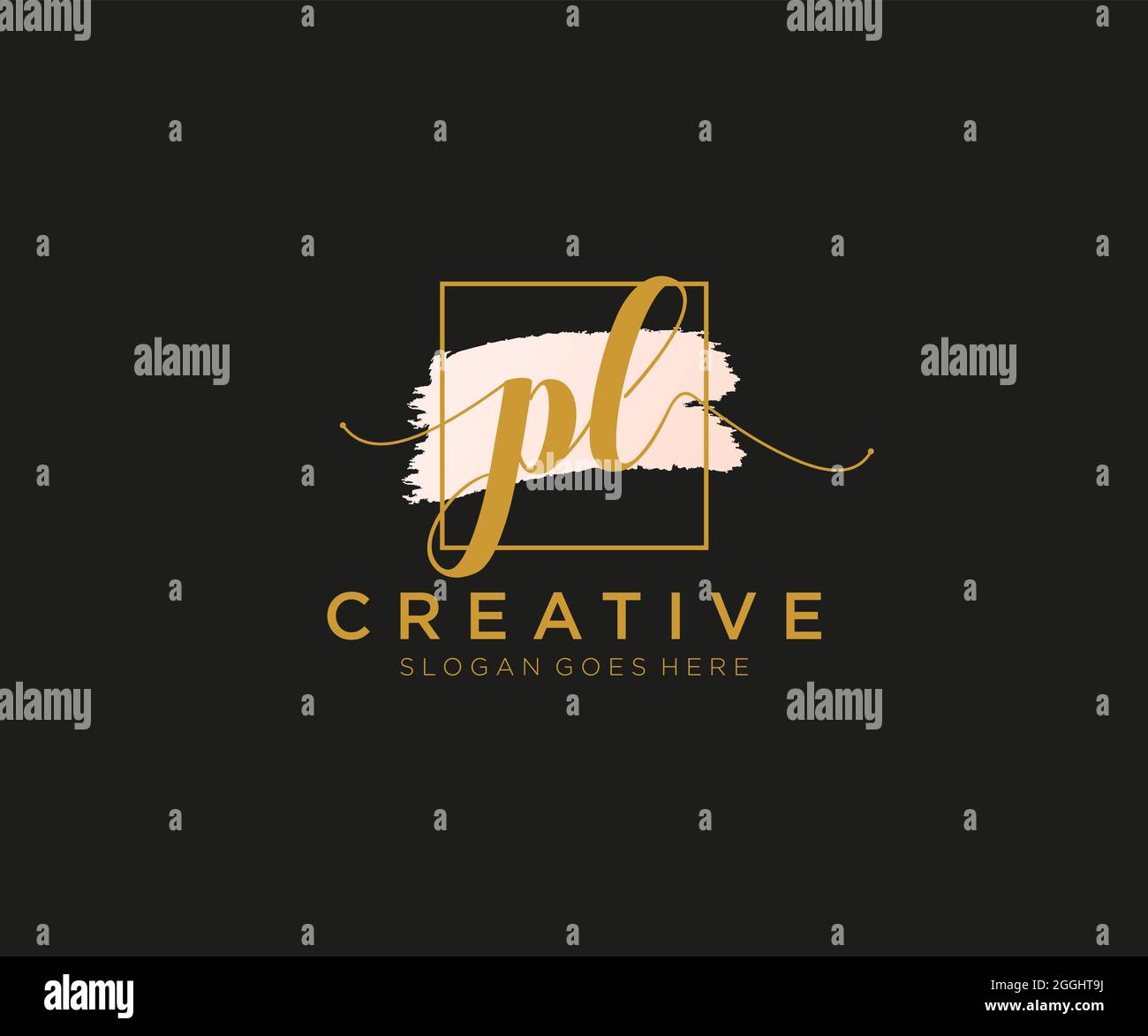 PL Feminine logo beauty monogram and elegant logo design, handwriting ...