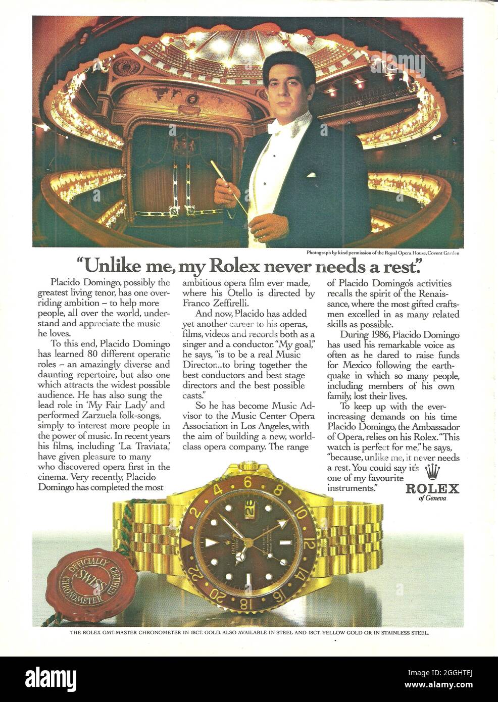 Paper ad advert of Rolex watch Swiss made Rolex Oyster day date gmt ...