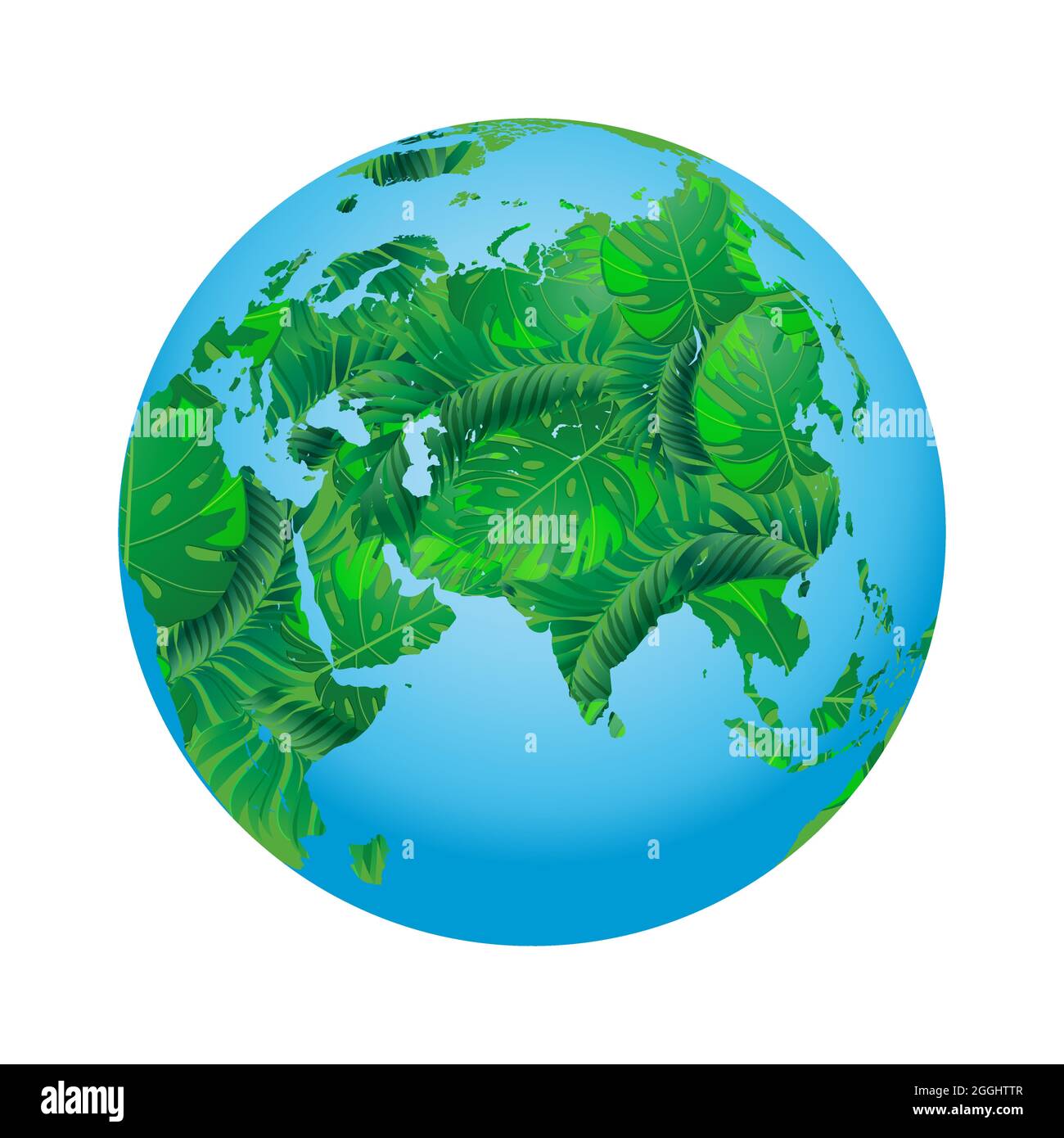 Illustration of the earth with the continents of Europe and Africa ...