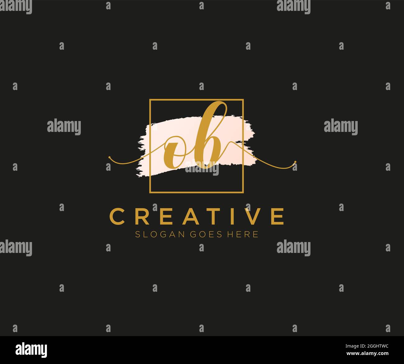 OB Feminine logo beauty monogram and elegant logo design, handwriting ...