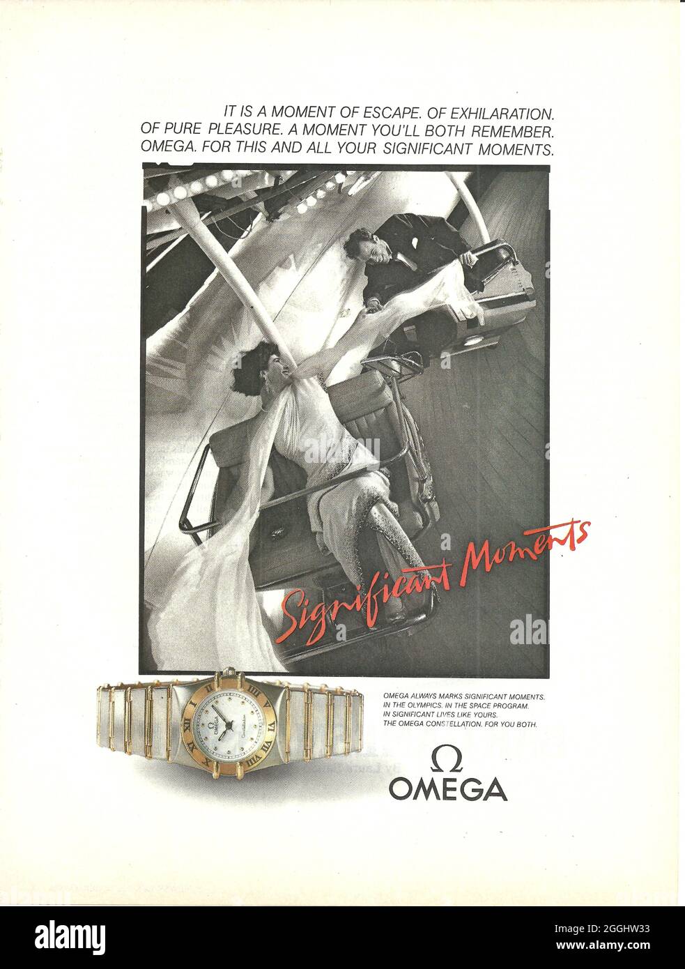 Paper ad advert of OMEGA watch Swiss made r day date gmt master ...