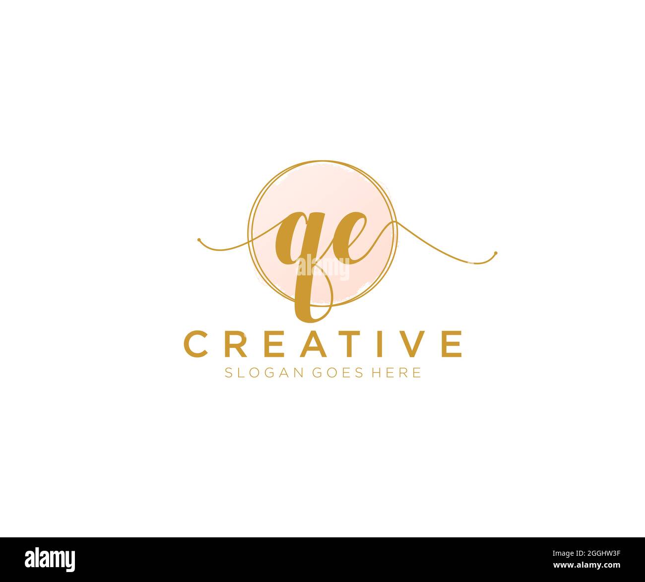 QE Feminine logo beauty monogram and elegant logo design, handwriting ...