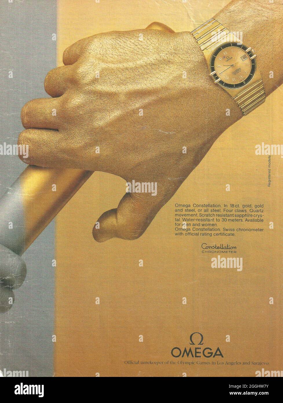 Paper ad advert of OMEGA watch Swiss made r day date gmt master ...