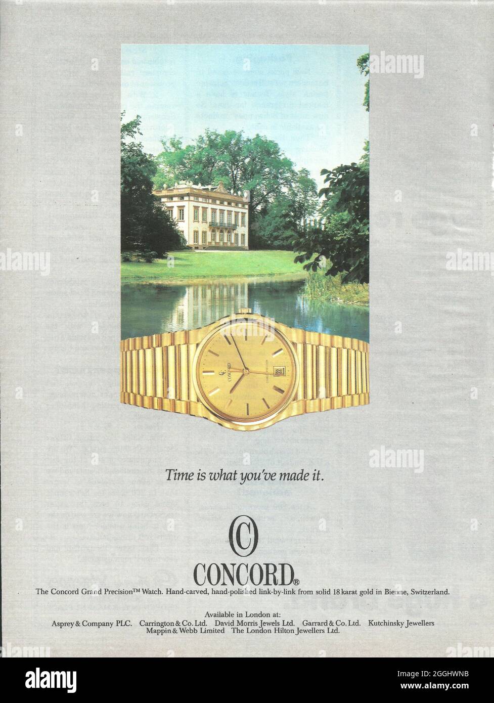 Paper ad advert of Concord watch Swiss made r day date gmt master ...