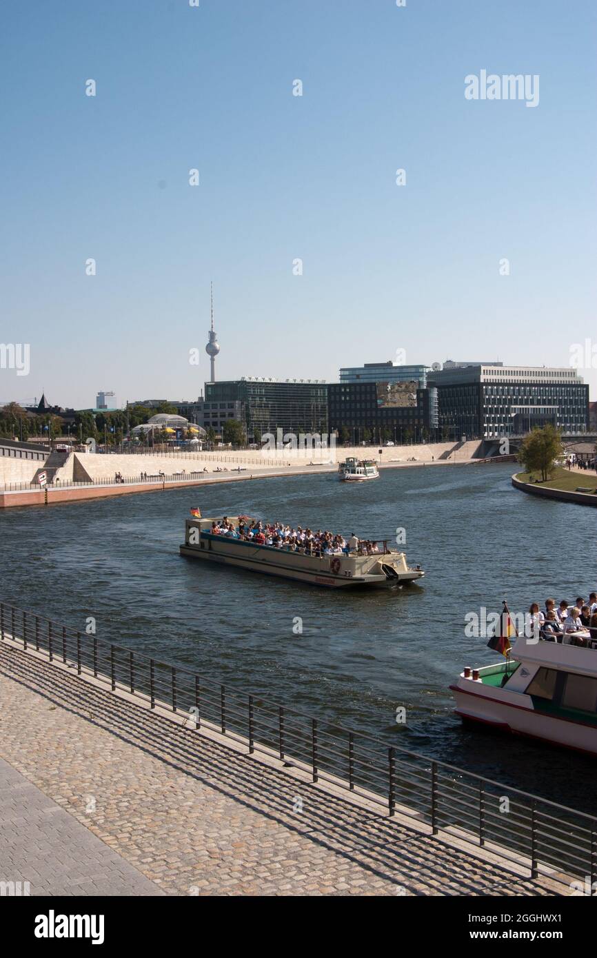 Tourist boats On the River Spree in Berlin in Germany Stock Photo - Alamy