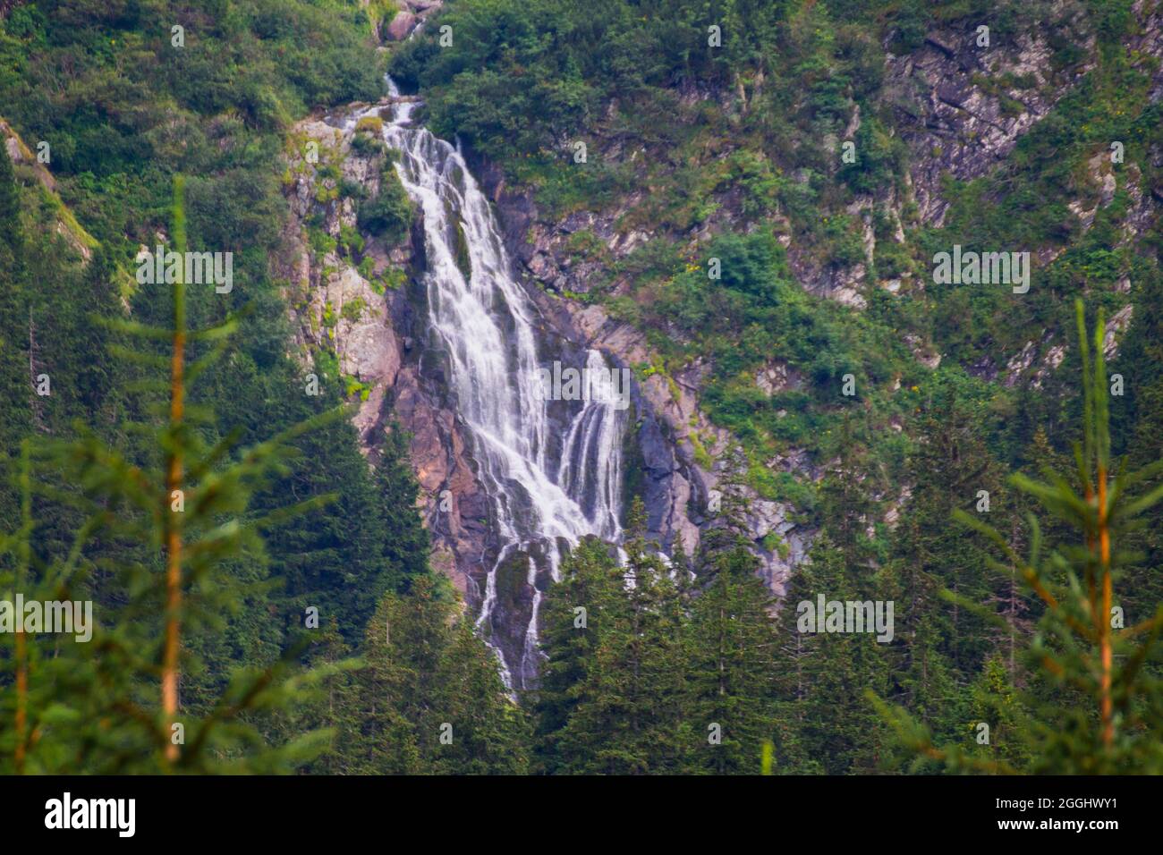 Balea Waterfall near the Transfagarasean road in Romania Stock Photo ...