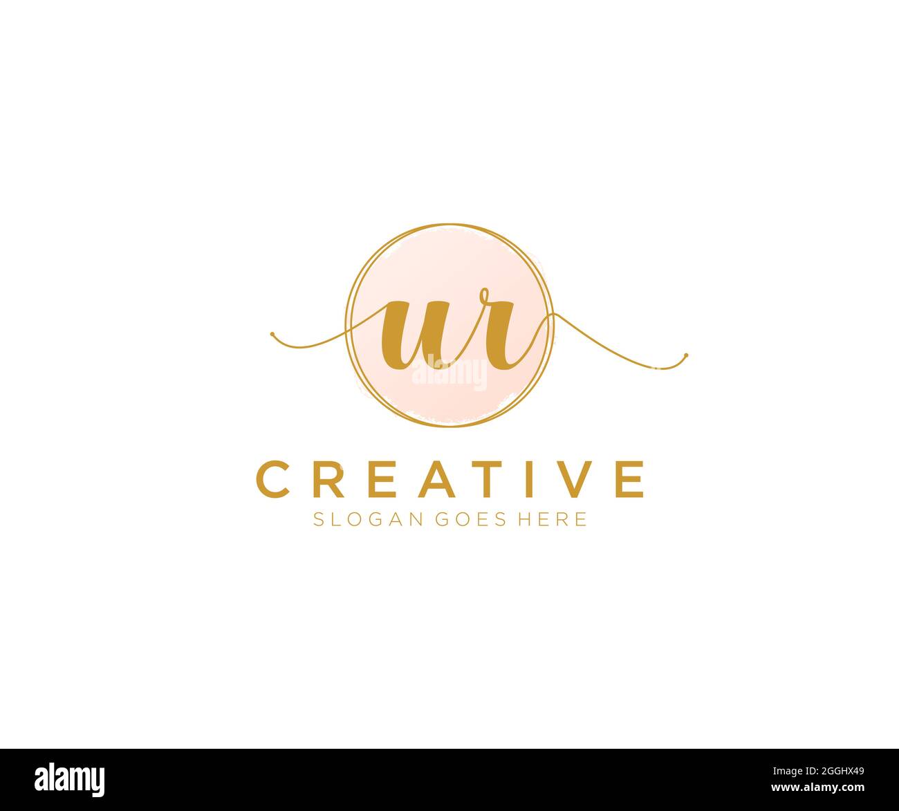 UR Feminine logo beauty monogram and elegant logo design, handwriting ...