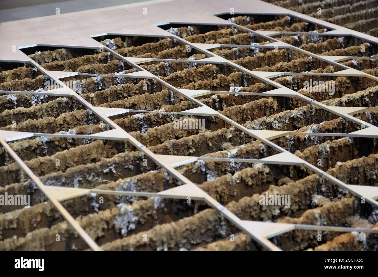 Plasma cutting at the factory. Cut sheet metal. Waste from production ...