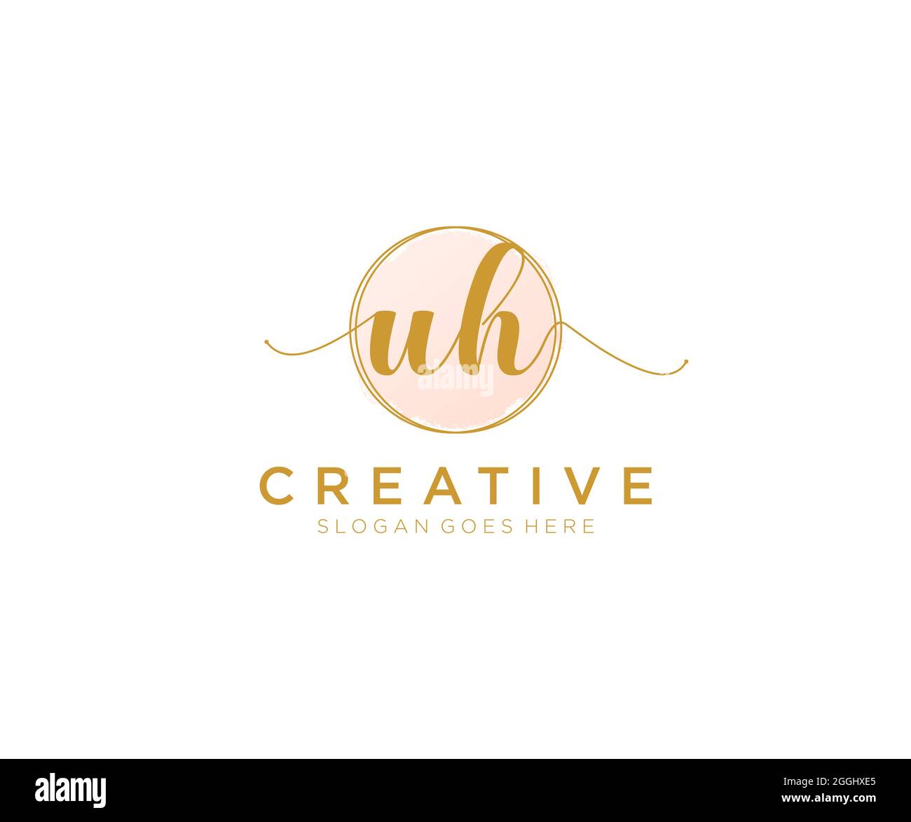 UH Feminine logo beauty monogram and elegant logo design, handwriting ...