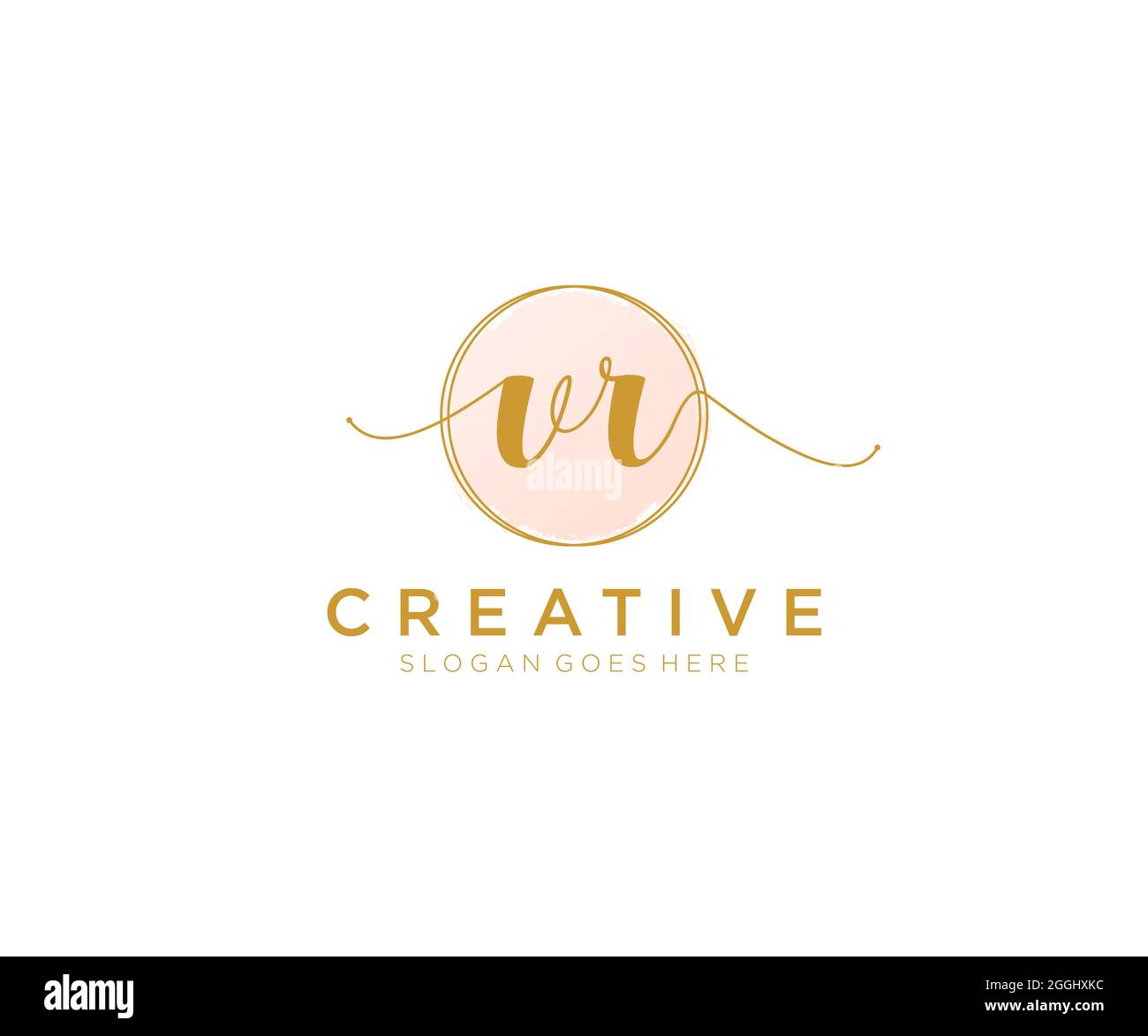 VR Feminine logo beauty monogram and elegant logo design, handwriting ...