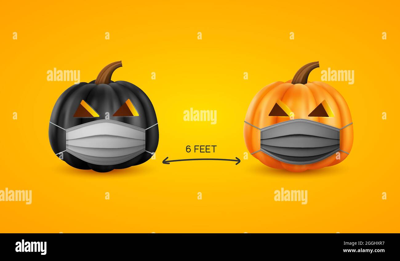 Halloween social distancing concept Stock Vector Image & Art - Alamy