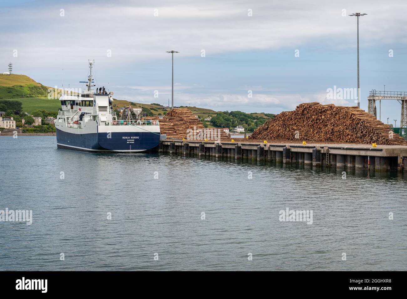 Cargo vessel loading timber hi-res stock photography and images - Alamy