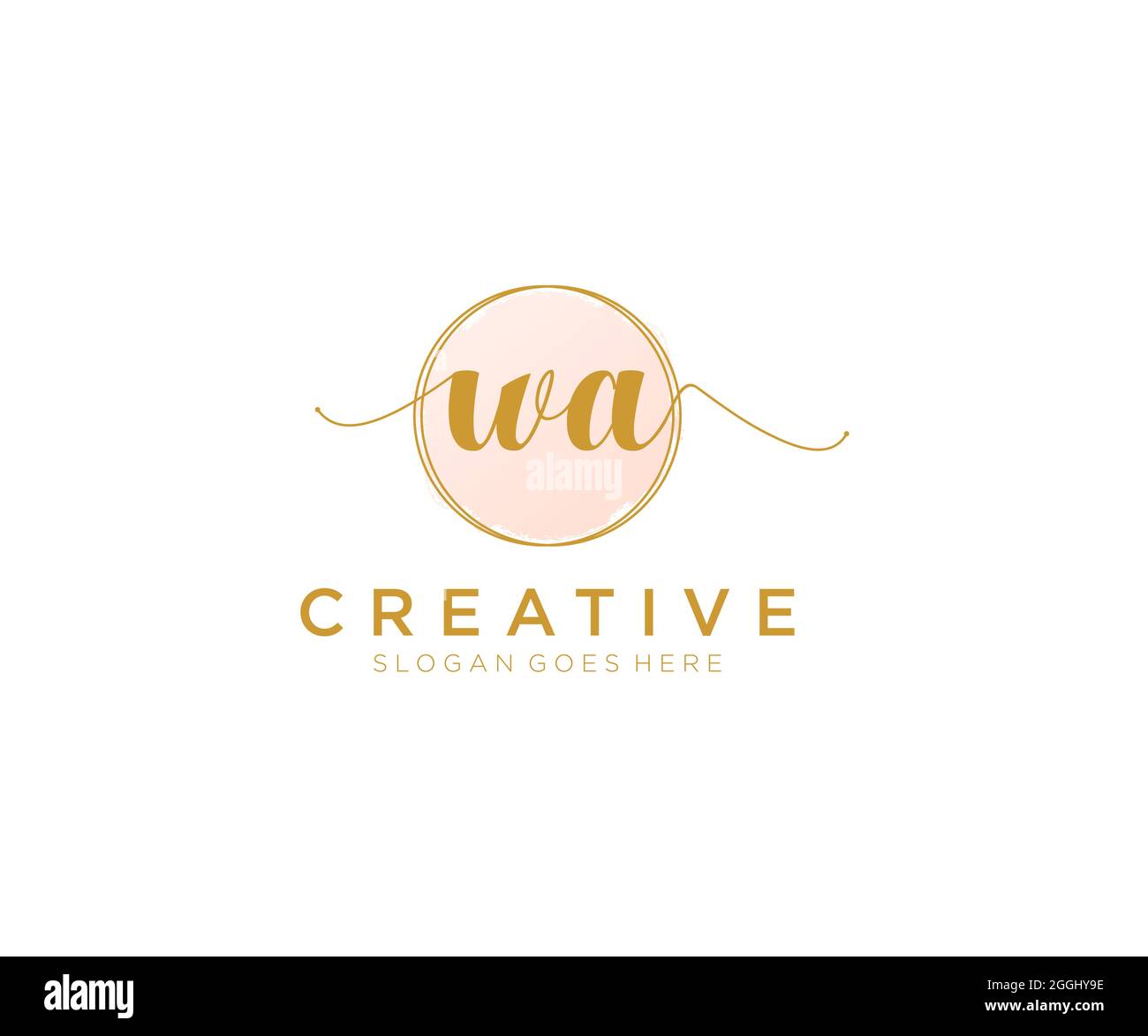 WA Feminine logo beauty monogram and elegant logo design, handwriting ...