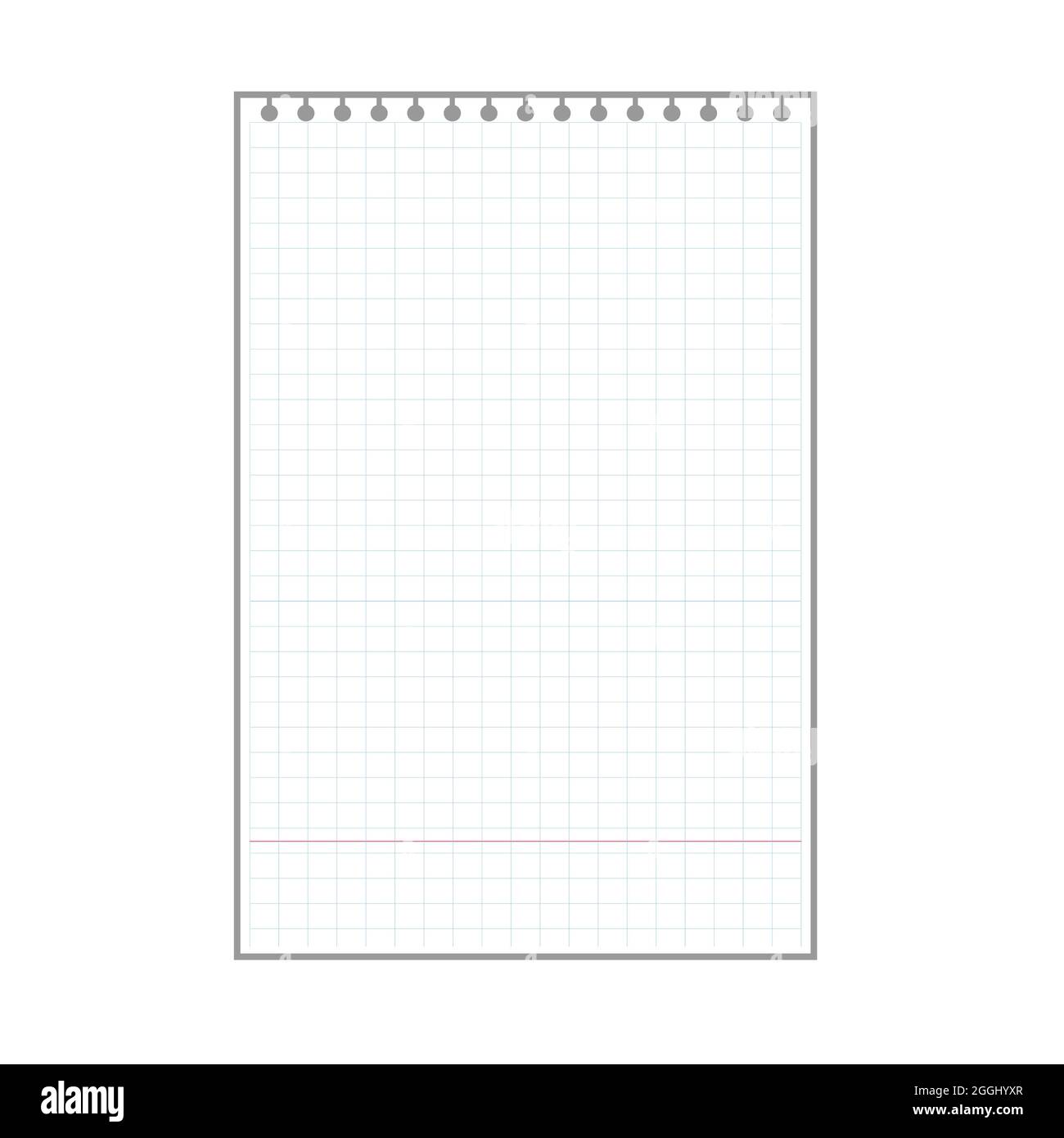 blank checkered plaid sheet, notepad page with ring holes Stock Vector ...