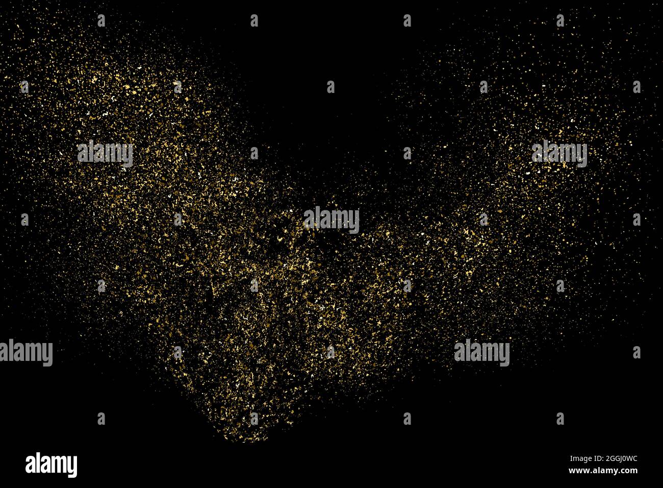 Gold Glitter Texture Isolated On Black. Amber Particles Color ...