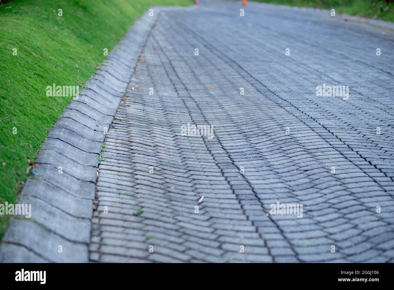 Perspective View Monotone Gray Brick Stone Pavement on The Ground for ...