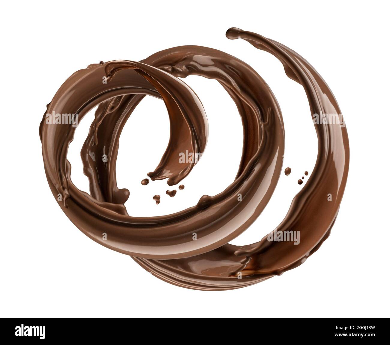 Chocolate splash isolated on white background Stock Photo - Alamy