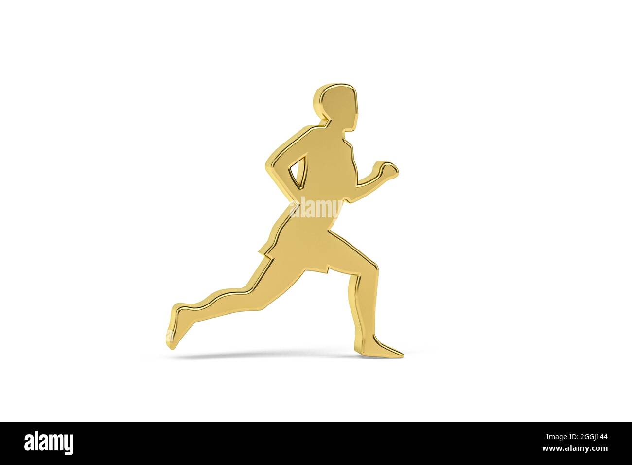 Golden 3d jogging icon isolated on white background - 3D render Stock ...