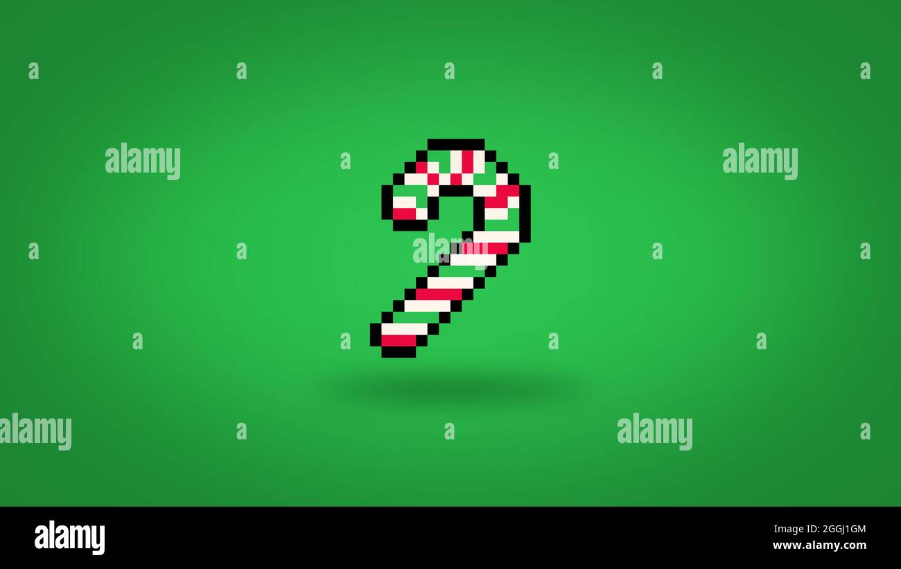 Cute pixel 8 bit red and green candy cane background - high res ...