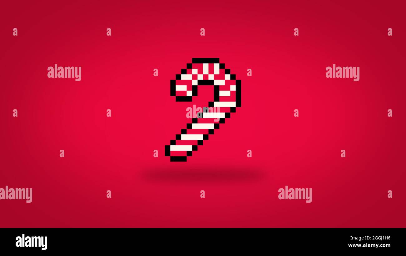 Cute pixel 8 bit red candy cane background - high res Christmas ...