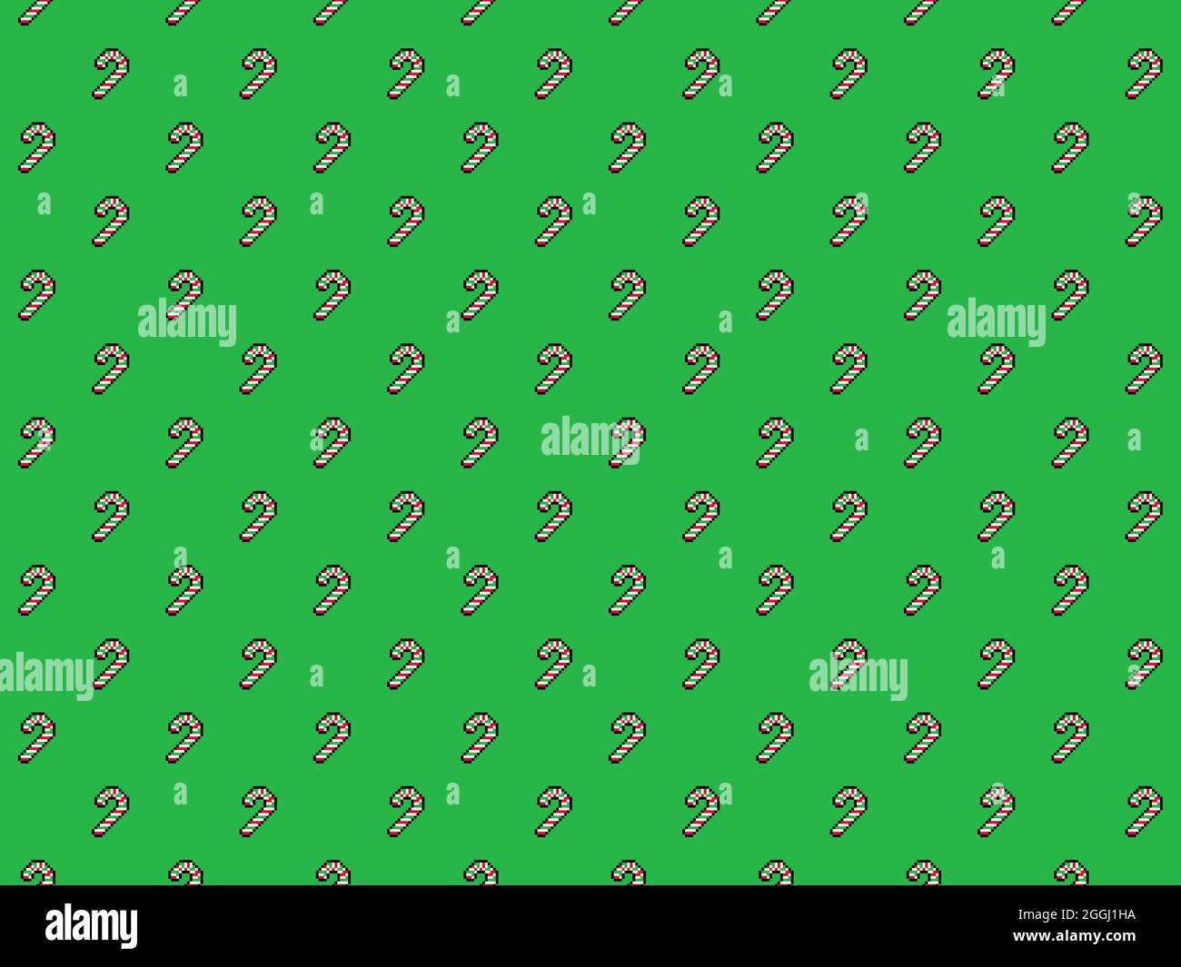 Cute pixel 8 bit red and green candy cane - seamless Christmas pattern ...