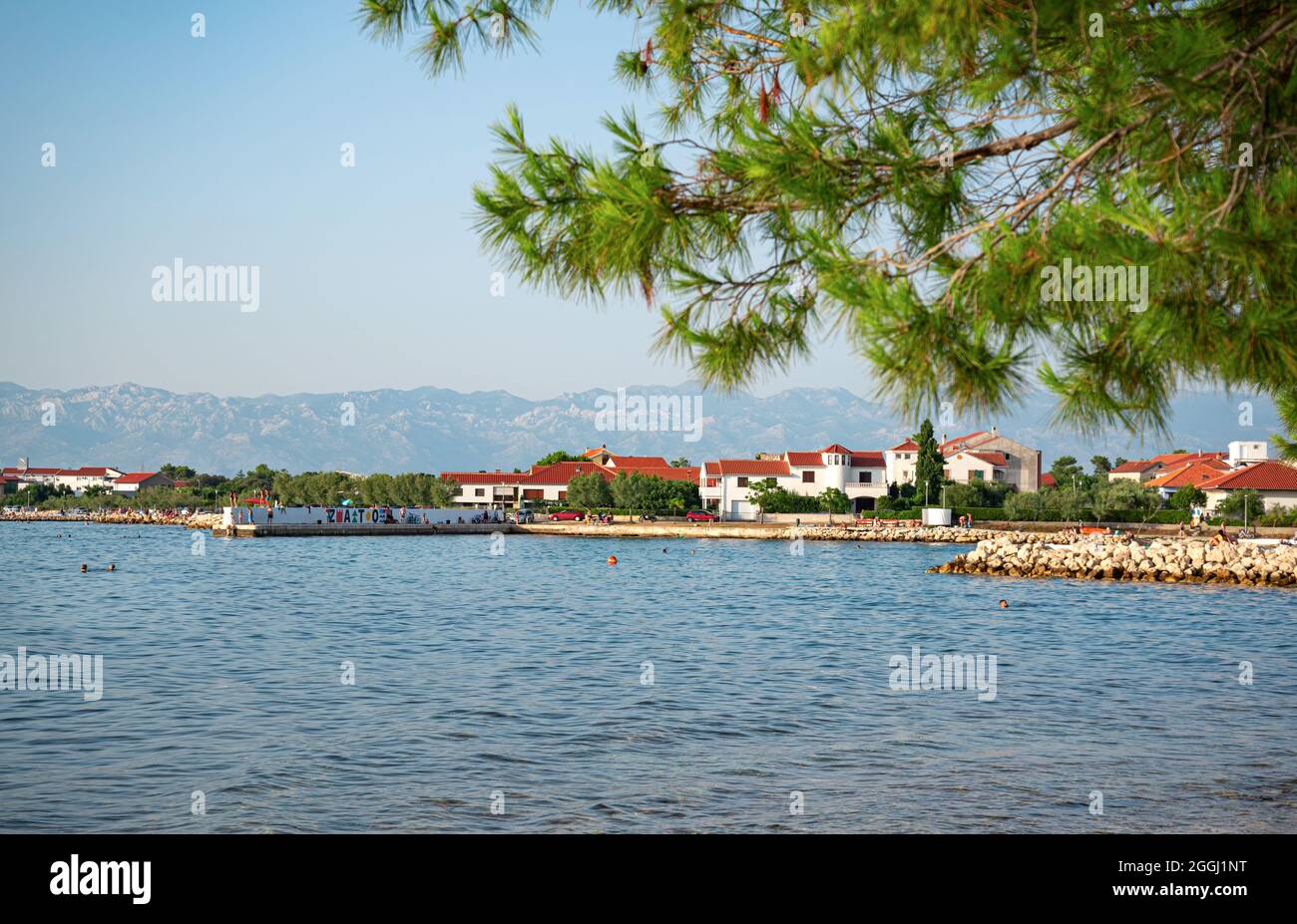 View of Zaton beach, Croatia Stock Photo - Alamy