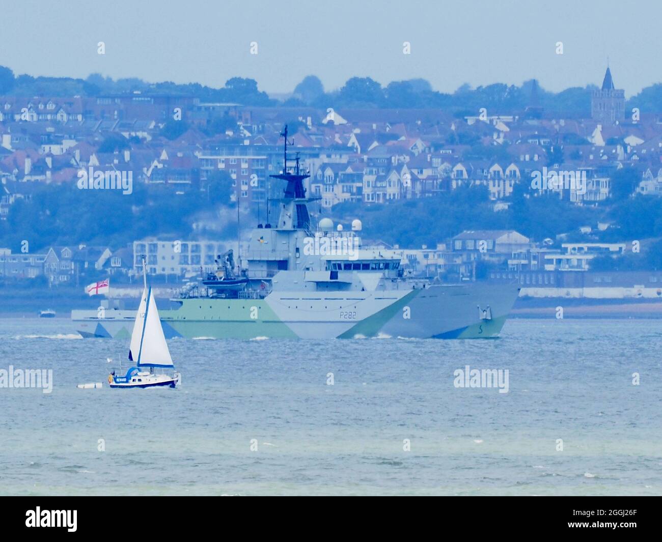 Sheerness, Kent, UK. 1st September, 2021. HMS Severn seen departing the ...