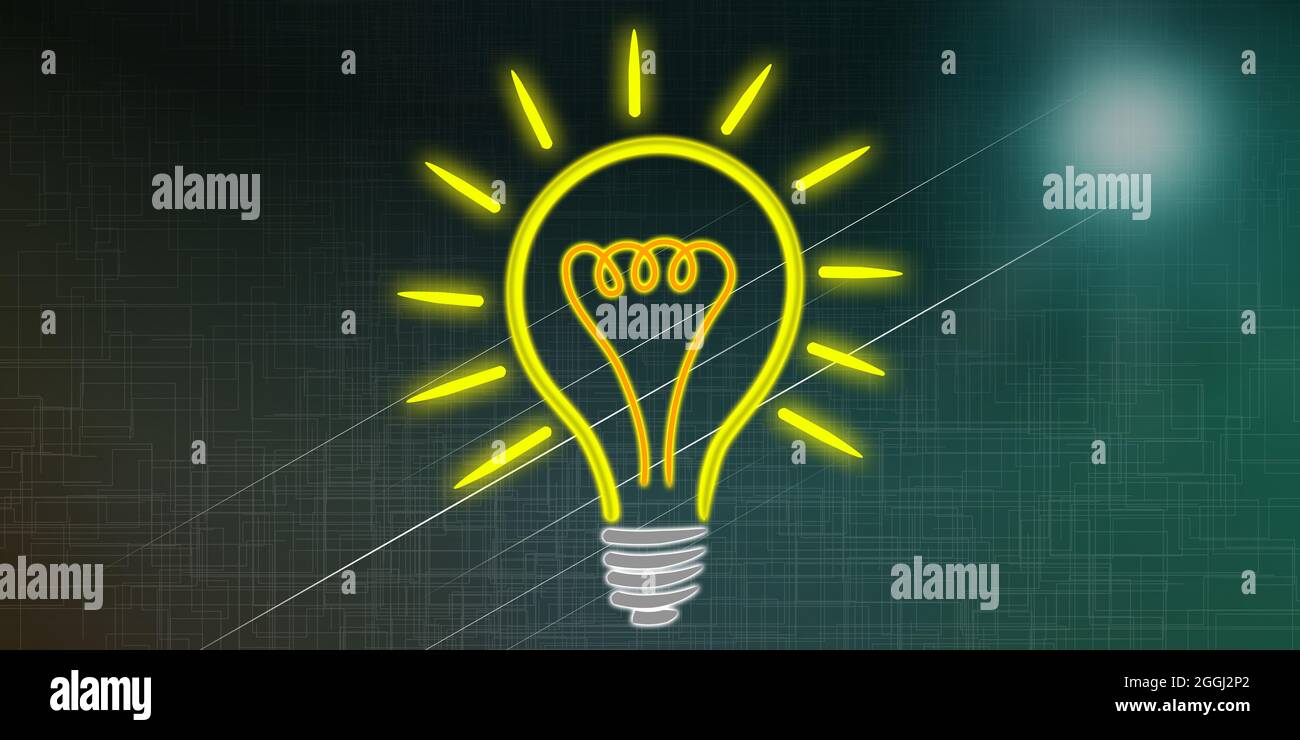 Illustration of a bright idea concept Stock Photo - Alamy