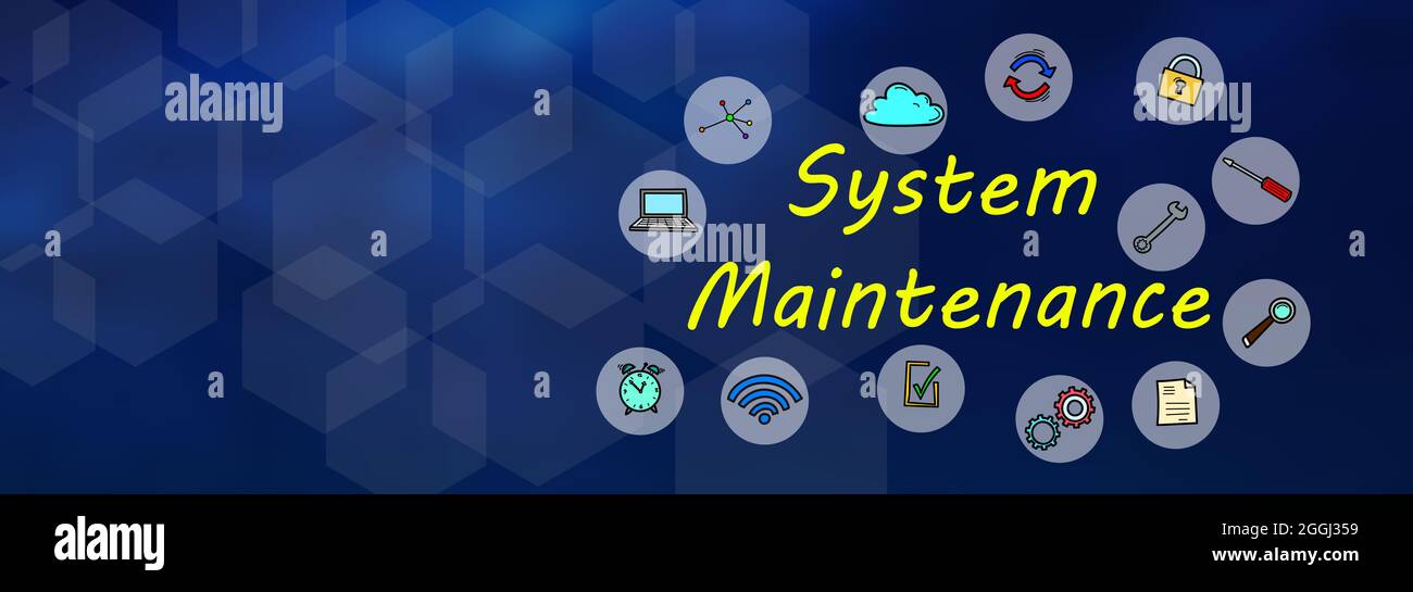 Illustration of a system maintenance concept Stock Photo - Alamy