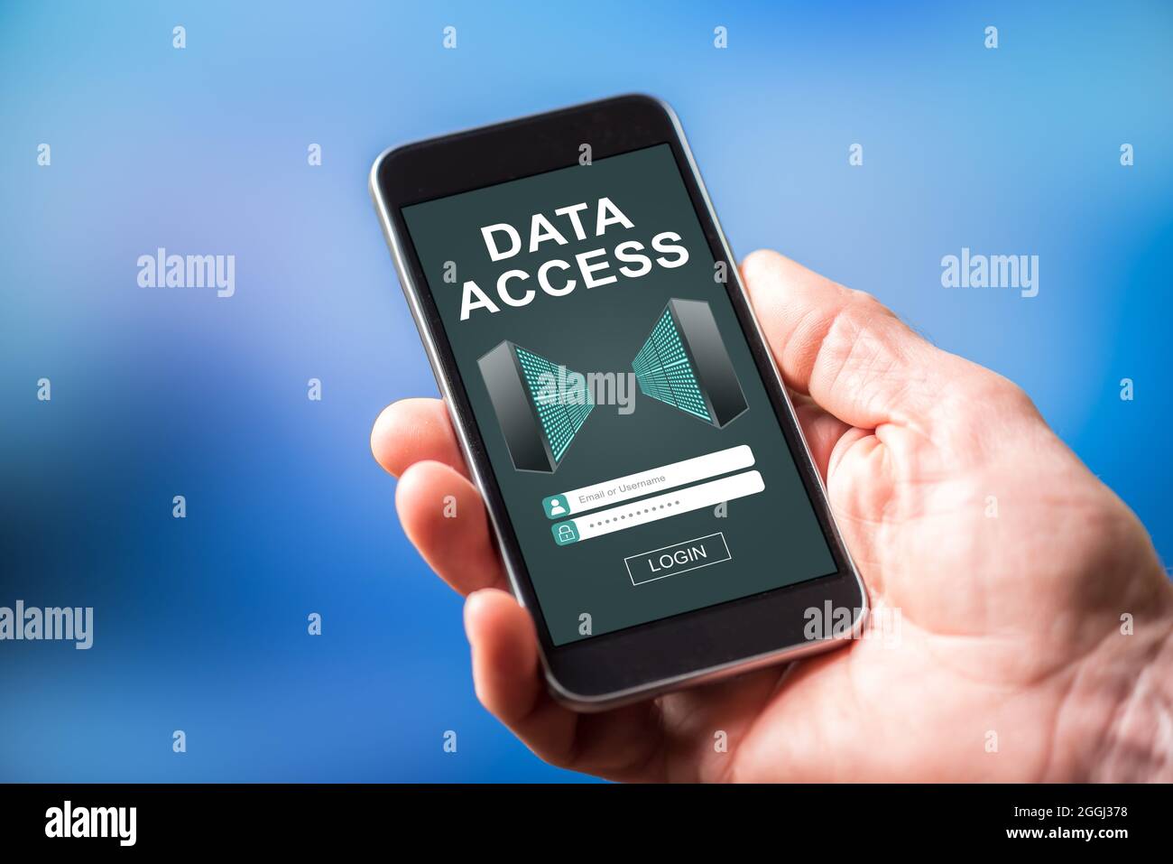 Smartphone screen displaying a data access concept Stock Photo - Alamy