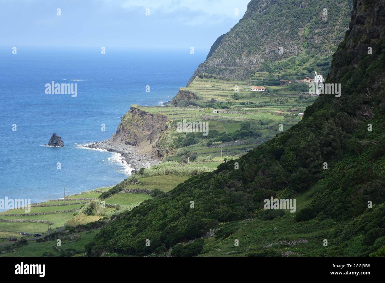 Scenic coastliste with cliffs on the Azores Stock Photo - Alamy