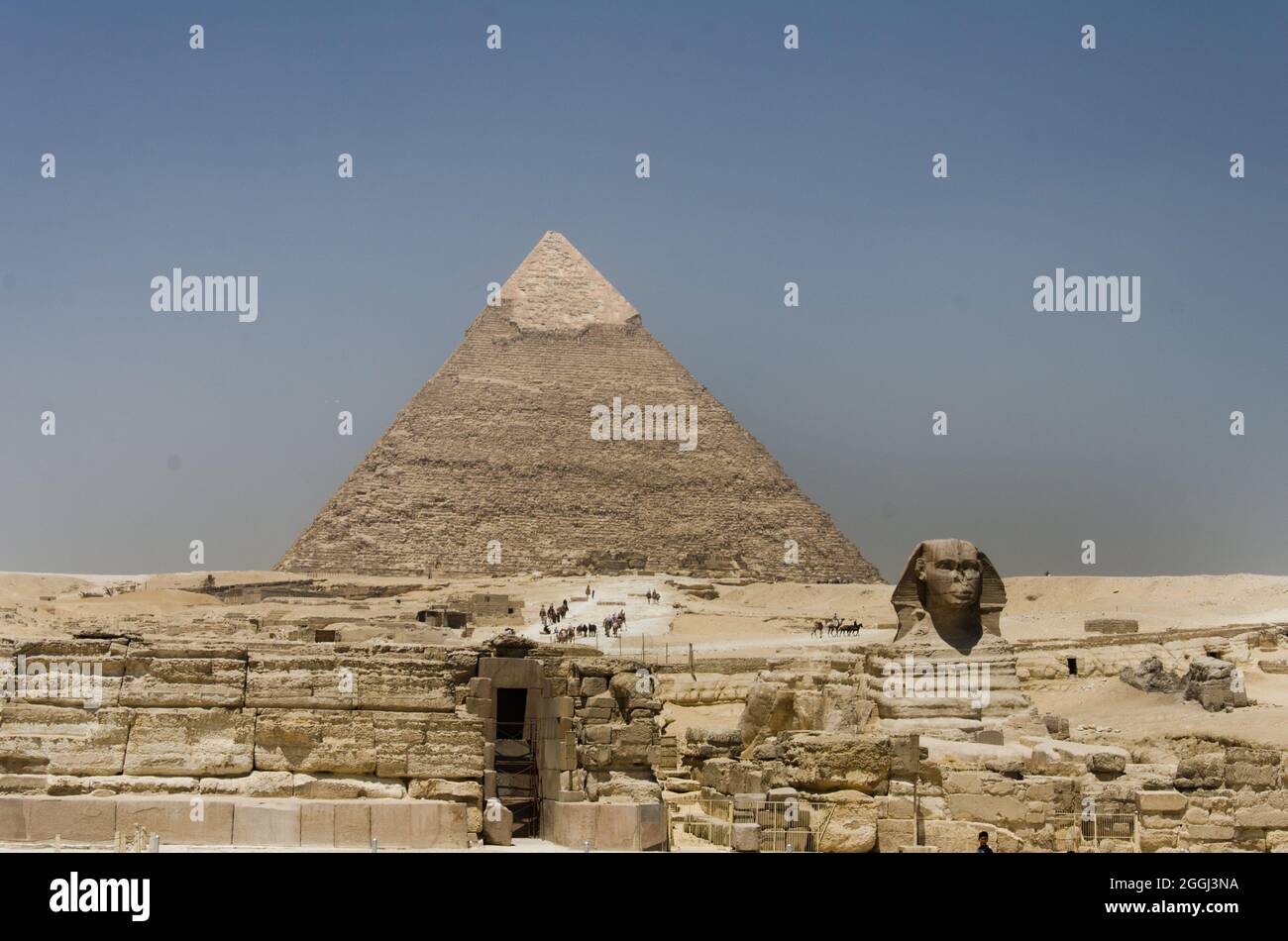 Pyramids and sphinx Stock Photo - Alamy