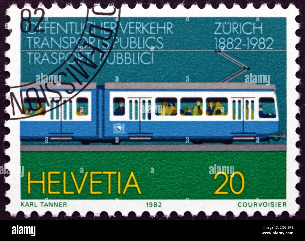 SWITZERLAND - CIRCA 1982: a stamp printed in the Switzerland dedicated ...