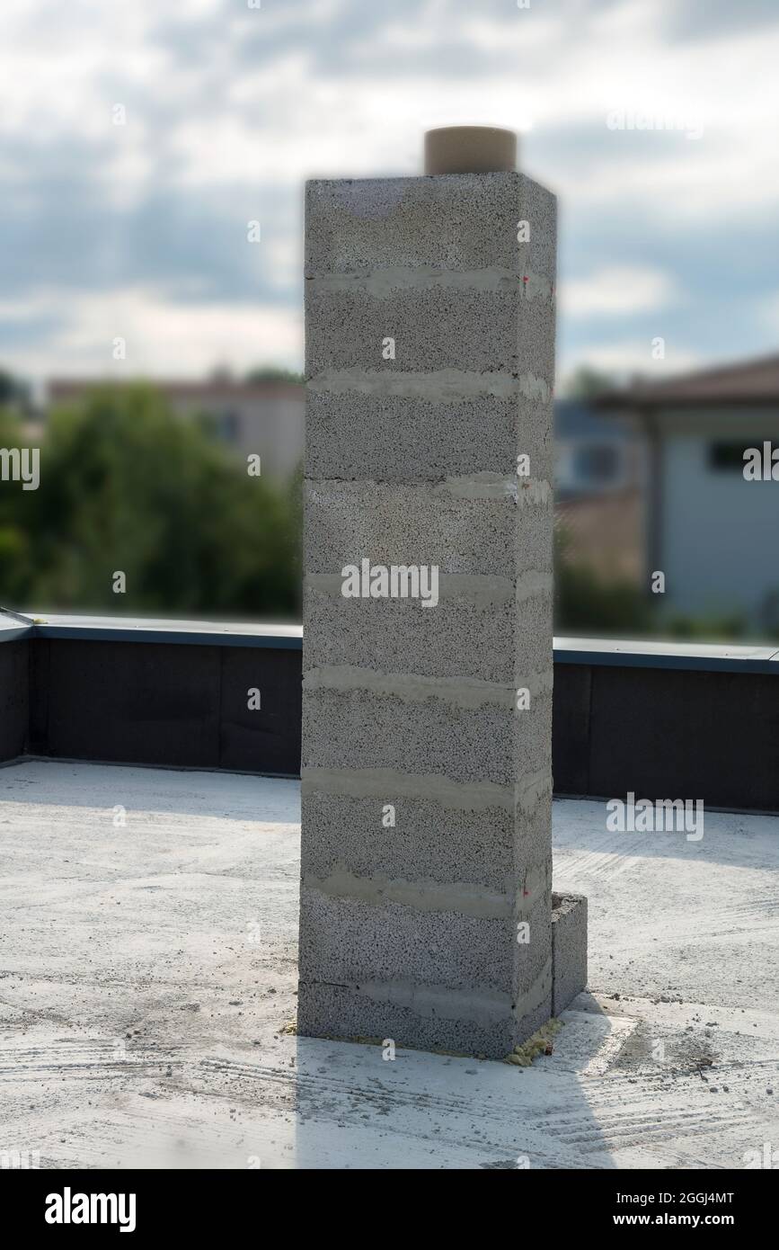 Concrete Block Chimney Construction