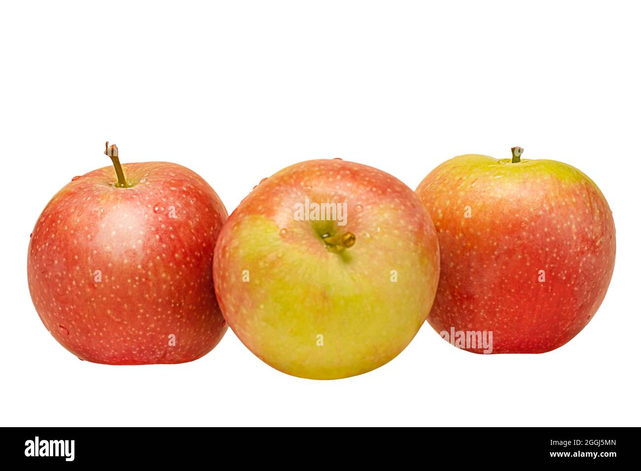 Three Red Apple isolated with white background. The fruit Stock Photo ...