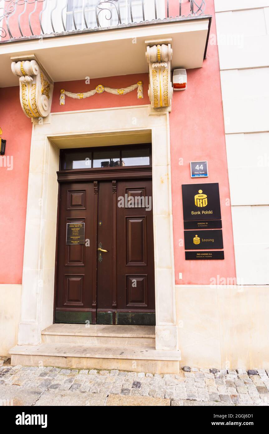 POZNAN, POLAND - Nov 12, 2018: A Front entrance of a PKO Bank Polski in ...