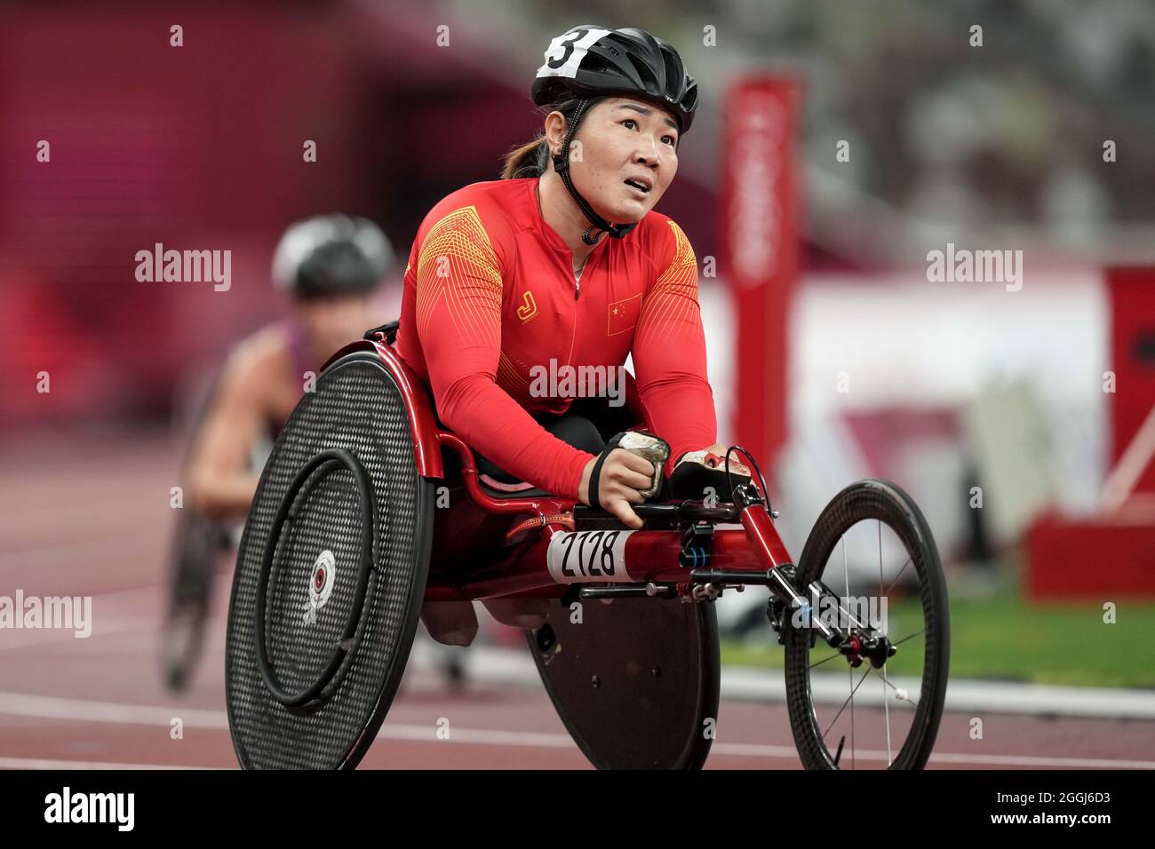 Tokyo, Japan. 1st Sep, 2021. Gao Fang of China reacts after the women's ...