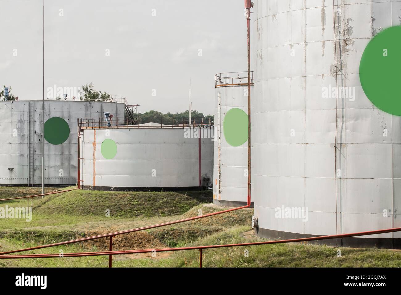 Large iron tanks for storage of industrial chemicals and products in ...