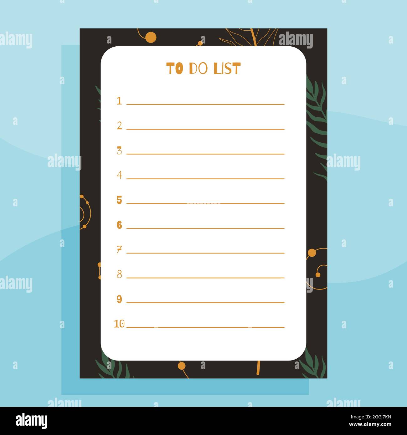To do list planner print concept template. With hand drawn exotic ...